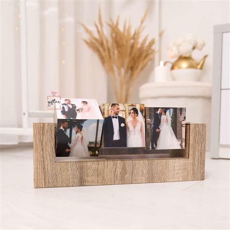 Personalized Photo Cube Rotating Memory Photo Frame Wooden Photo T Infinity Flip Cube