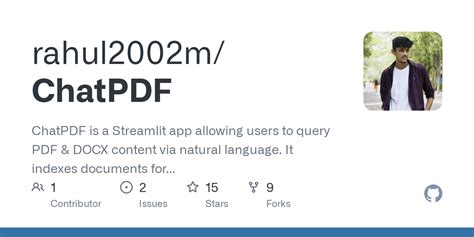github rahul2002m chatpdf chatpdf is a streamlit app allowing users