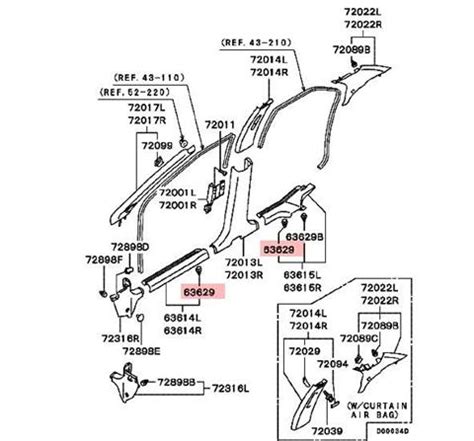 Clip scuff plate Mitsubishi EVO 7/8/9 8.2x13 - MR181745, Mitsubishi2 ...