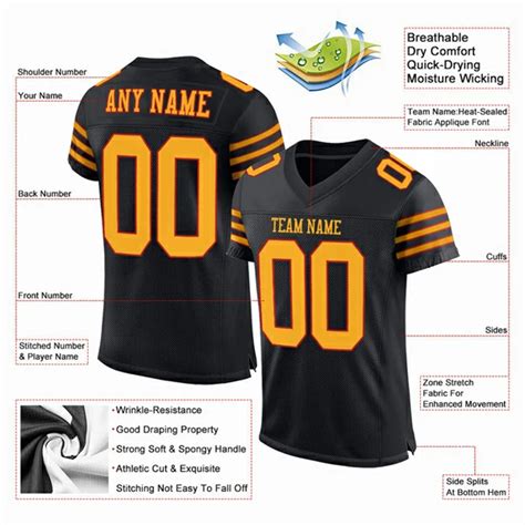 Custom Black Gold Scarlet Mesh Authentic Football Jerseywincustom