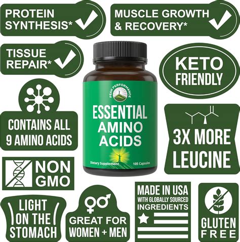 All 9 Essential Amino Acids Supplement Capsules With 3x More Leucine