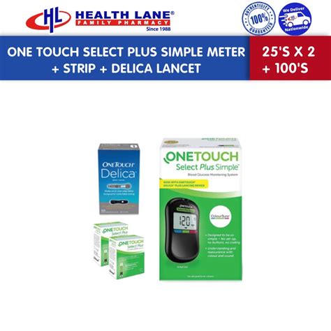 One Touch Select Plus Simple Meter Strip 25s X 2 Delica Lancet