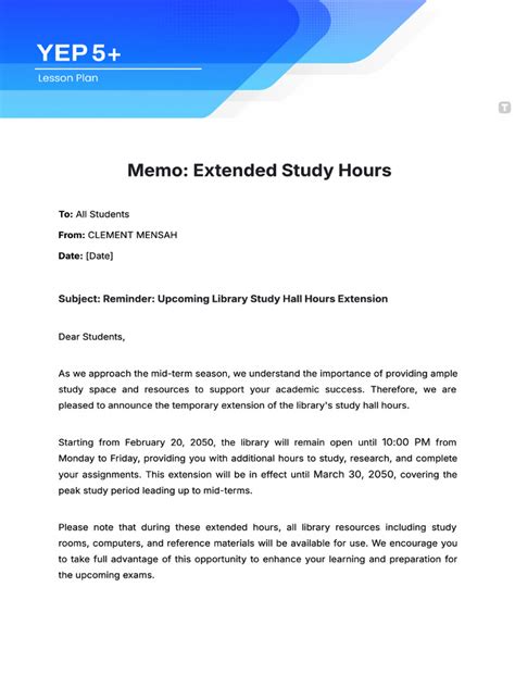 Free Student Memo Template Pdf