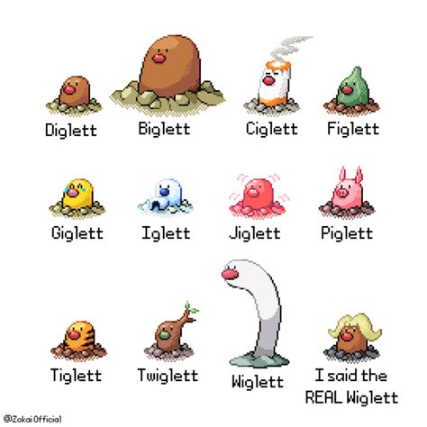 Many Faces Of Diglett R Pokemon