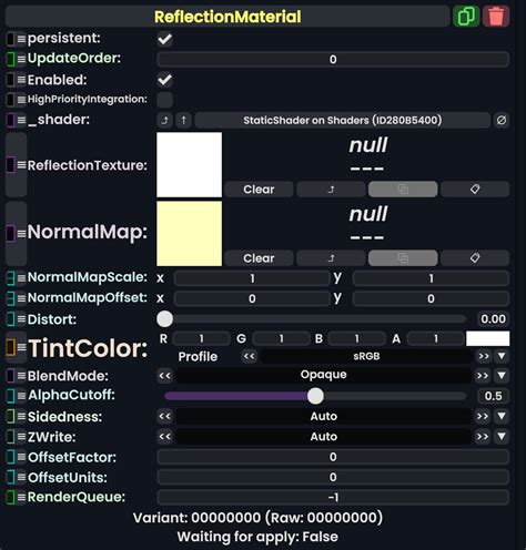 Component ReflectionMaterial Resonite Wiki