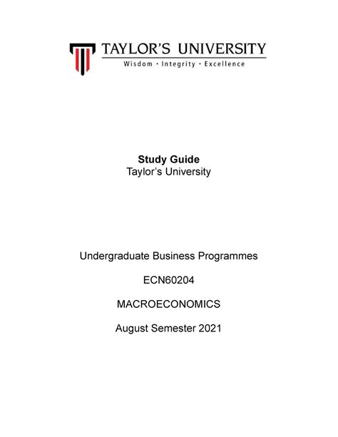 Expected Answer For Tutorial Macroeconomics Studocu
