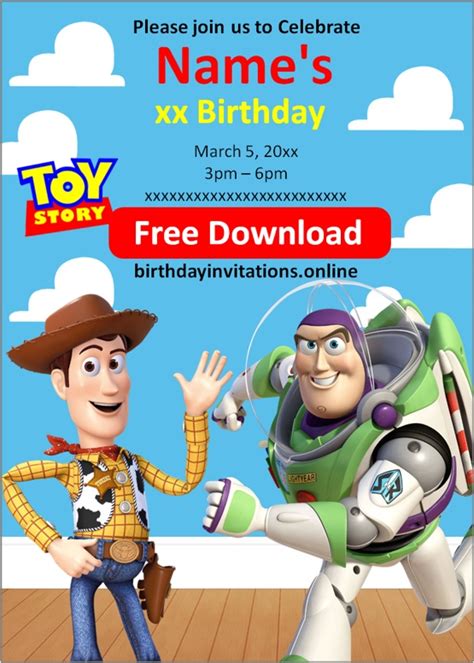 Free Toy Story Birthday Invitation Template Edit Online