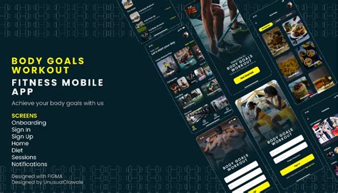 Body Fitness Workout Mobile App Figma