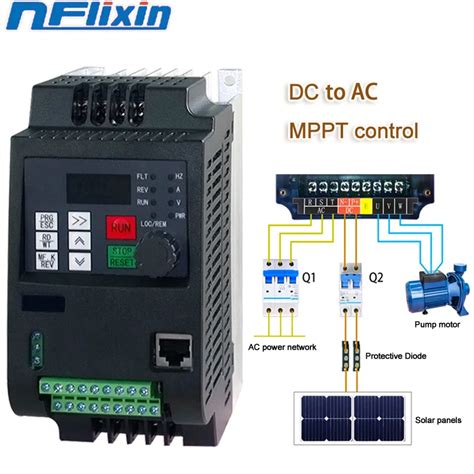 태양광 자동 워터 펌프 인버터 Dc ~ Ac 075kw 11kw 220v 또는 380v 출력 가변 주파수 속도 컨트롤러 워터 펌프 용 Aliexpress