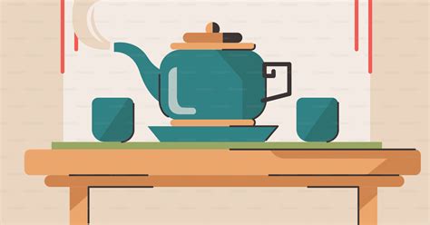 찻주전자와 컵이 놓인 테이블 벡터 Unsplash의 찻주전자 이미지