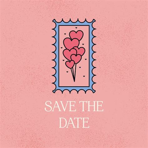 Premium Vector Save The Date Postal Stamp