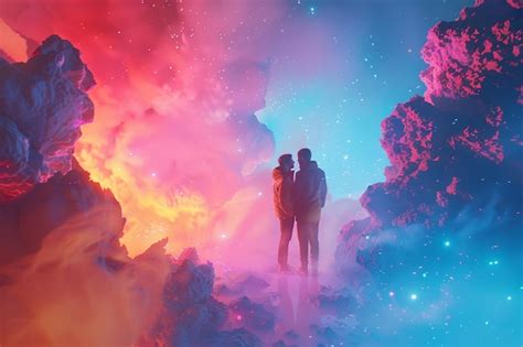 Premium Photo Quantum Physicists Falling In Love Across Parallel