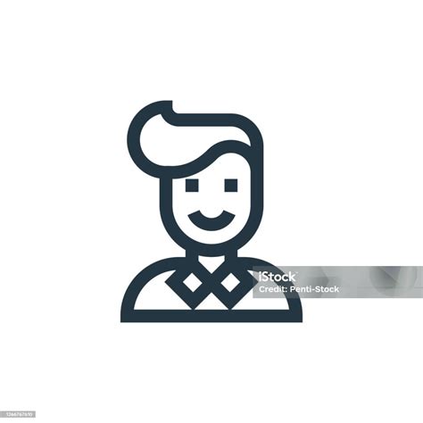 Man Vector Icon Isolated On White Background Outline Thin Line Man Icon For Website Design And