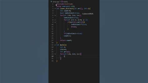 Program Of Count Distinct Elements In An Array 💻 Codingprogram Youtube