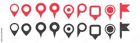 Location Pin Icon Map Pin Place Marker Location Icon Map Marker Pointer Icon Set Stock