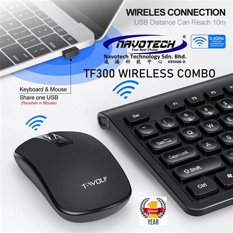 T WOLF TF300 TF100 TF770 Wireless Keyboard And Mouse Combo Keyboard And Mouse For PC LAPTOP