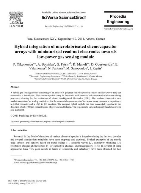 Pdf Hybrid Integration Of Microfabricated Chemοcapacitor Arrays With