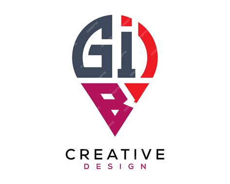 Premium Vector Gib Letter Location Shape Logo Design