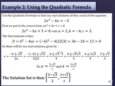 The Quadratic Formula Pptx Physics Science