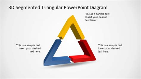 3D Segmented Triangular PowerPoint Diagram SlideModel