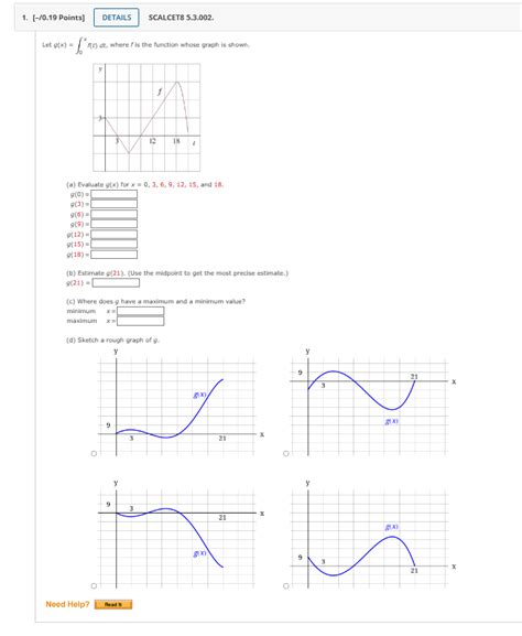 1 0 19 Points Let G X 10 F T Dt Where Is Chegg Com