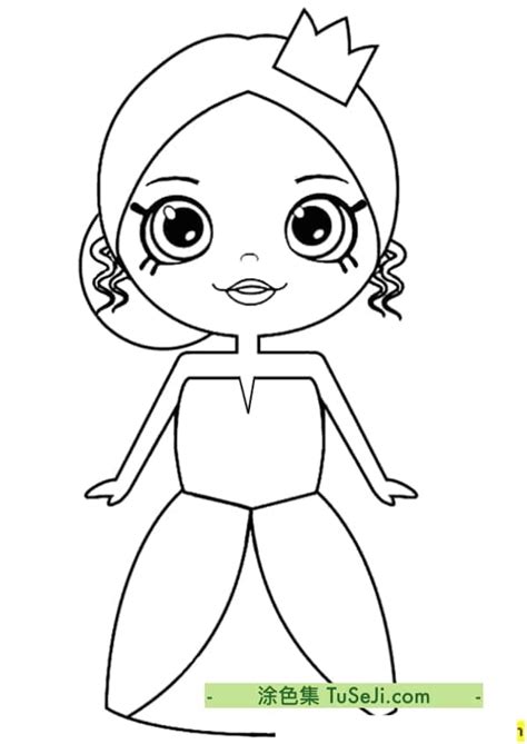 11张高挑漂亮的女孩子卡通涂色简笔画免费下载！ 涂色集，涂色画打印大图