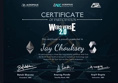 Jay Chouksey On Linkedin Blockchain Solidity Certification