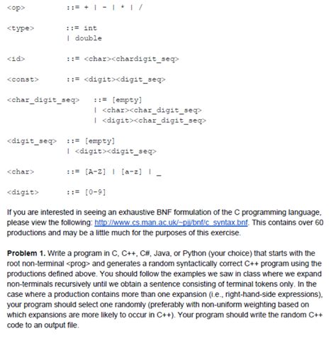 Solved The Purpose Of This Exercise Is To Write A Syntax Chegg Com