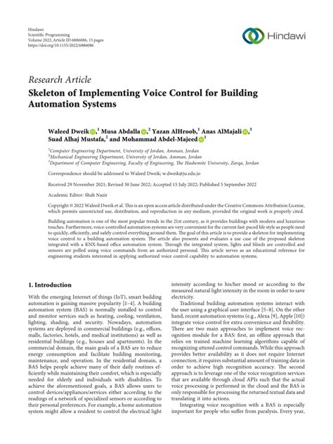 Pdf Skeleton Of Implementing Voice Control For Building Automation Systems