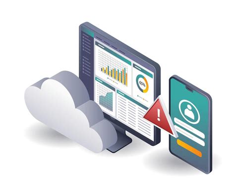 Warning Analysis Of Cloud Server Data System 47546066 Vector Art At