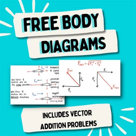 Physical Science Free Body Diagram Instruction Notes With Force Vector