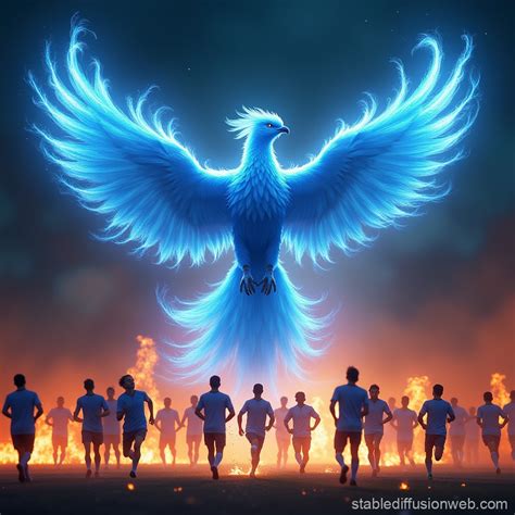 Blue Fire Phoenix In Ultra Realistic Scenes Stable Diffusion Online