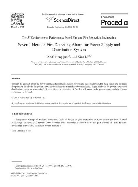 Pdf Several Ideas On Fire Detecting Alarm For Power Supply And