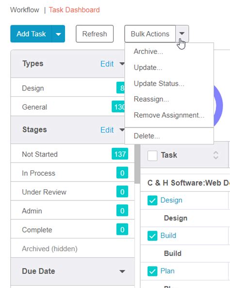 Bulk Actions And Workflow Changes BigTime Software
