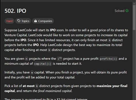 Aryansh Gupta On Linkedin Day 46 Of 50 Days Of Code Problem Solved 502 Ipo