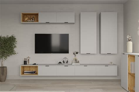 Купити Модульна сучасна стінка під телевізор у вітальню мінімалізм Сан Маріно у Львові