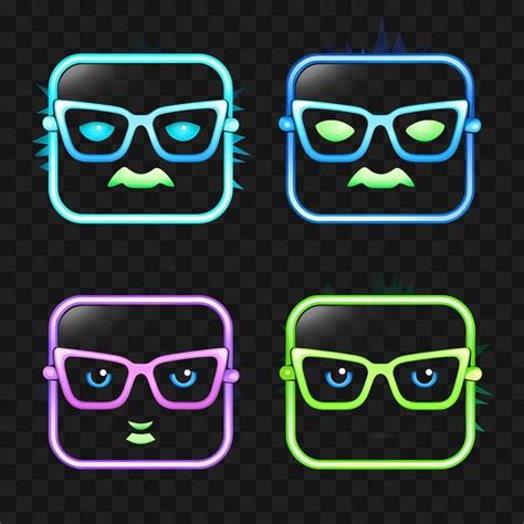 Neon Design Of Nerd Face Icon Emoji With Geeky Intelligent And Nerdy Expres Clipart Idea Tattoo