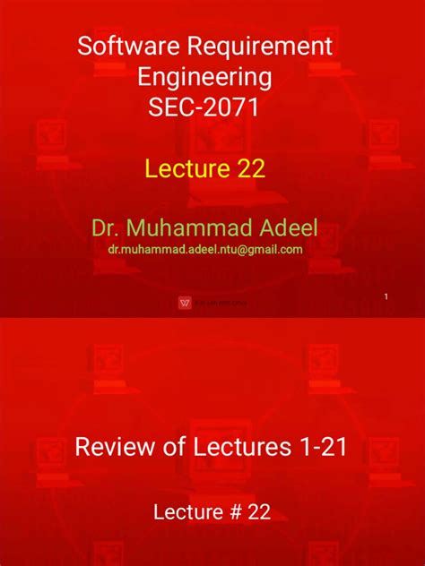 Software Requirement Engineering Sec 2071 Dr Muhammad Adeel Pdf System Specification Software Requirement Engineering Sec 2071 Dr Muhammad Adeel Pdf System Specification