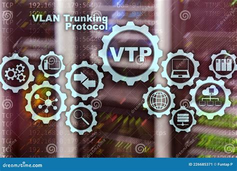 VLAN Trunking Protocol Technology Networks Cocept Blue Background Stock Photography