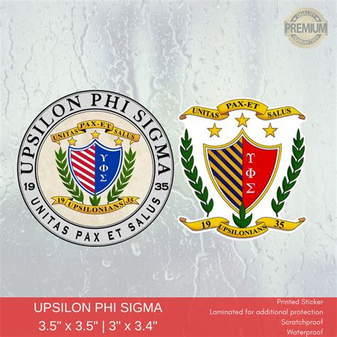 Upsilon Phi Sigma Fraternity Laminated Waterproof Vinyl Sticker For Car Motor Water Bottle