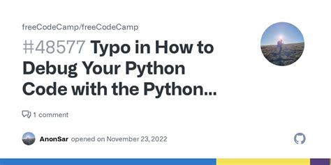 Typo In How To Debug Your Python Code With The Python Debugger Pdb Article · Issue 48577