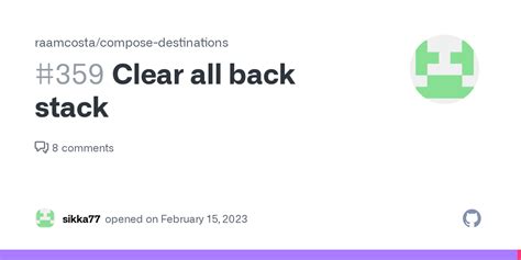 Clear All Back Stack · Issue 359 · Raamcostacompose Destinations · Github