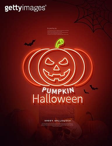 네온 조명기구 조명 발광 형광색상 색상 할로윈 트릭오어트릿 할로윈 연례행사 이미지 Jv11190318 게티이미지뱅크