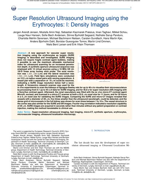 Pdf Super Resolution Ultrasound Imaging Using The Erythrocytes I Density Images