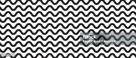 두꺼운 수평 물결 모양 선 검은 평행 물결 줄무늬 배경입니다 흔들리고 구불구불한 패턴 물 강 또는 호수 바다 또는 바다 질감 심플한 미니멀리즘 프린트 벡터 그래픽 일러스트