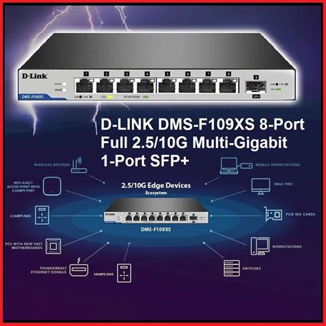 D Link DMS F109XS 8 Port 2 5G Multi Gigabit Unmanged Switch Full 2 5G Port 1 Port SFP 10G