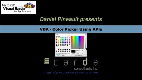 Vba Color Picker Using Apis Youtube