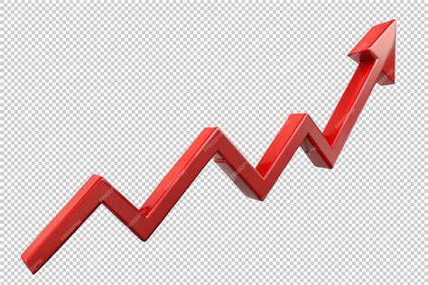 Red Curved Graph With Arrow Isolated On A White Background Png