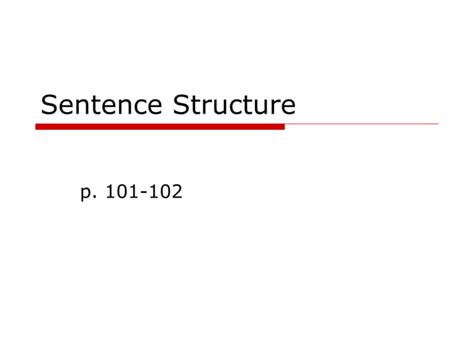 Sentence Structure PPT Powerpoint P Pptx