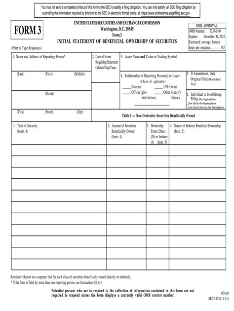 Sec Form 3 2014 Fill And Sign Printable Template Online Us Legal Forms